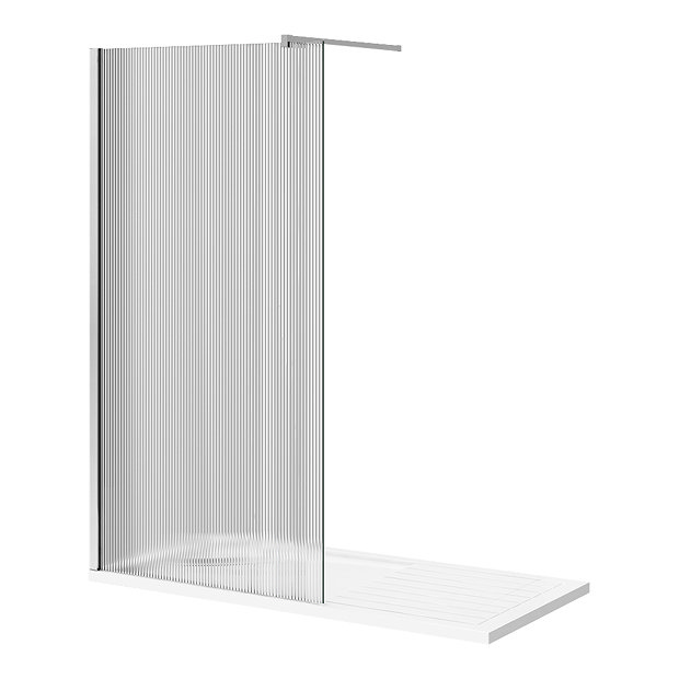 Arezzo 1600 X 800 Fluted Glass Chrome Profile Wet Room 1000 Screen