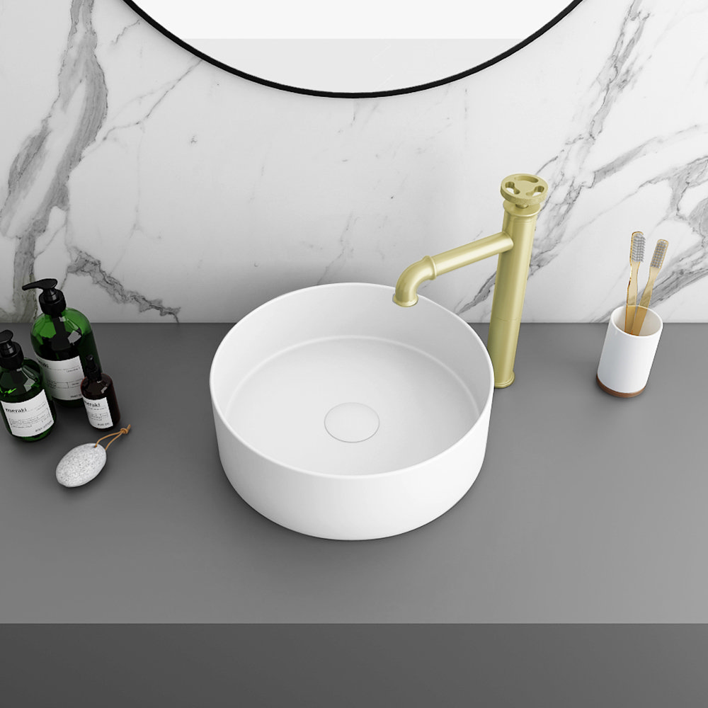 Arezzo 352mm Matt White Round Ceramic Counter Top Basin | Victorian ...