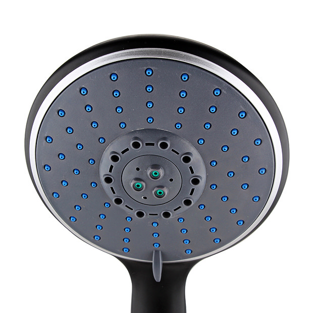 Arezzo 5-Function Large Shower Handset Matt Black | Victorian Plumbing UK