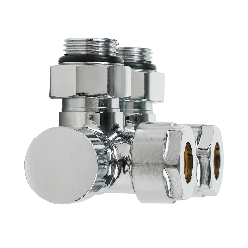 Arezzo 50mm H-Block Angled Manual Radiator Valve Chrome | Victorian ...