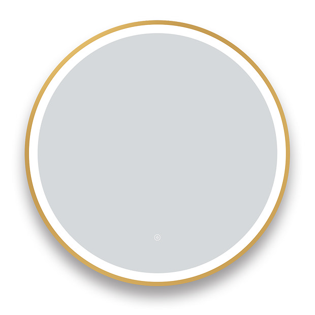Arezzo Brushed Brass 700mm Round LED Illuminated Anti-Fog Bathroom Mirror