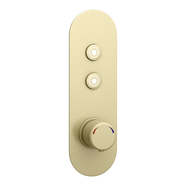 Arezzo Brushed Brass Industrial Style Push Button Shower Valve (2 ...