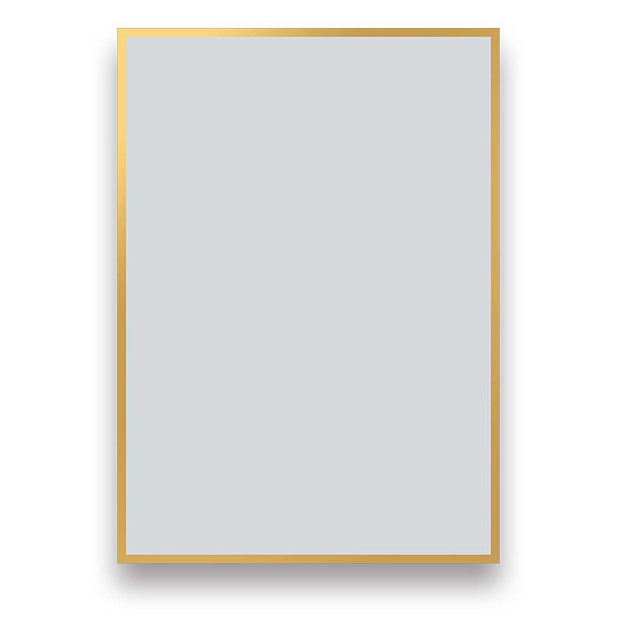 Arezzo Brushed Brass Square Edge 700 x 500 Mirror | Victorian Plumbing UK