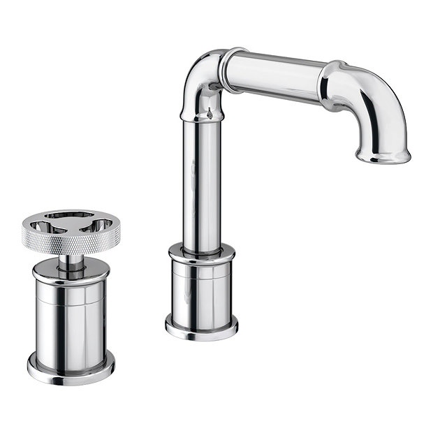 Arezzo Chrome 2TH Industrial Style Deck Mounted Basin Mixer | Victorian ...