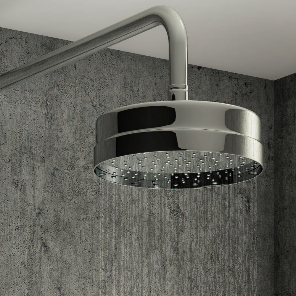 Arezzo Chrome Industrial Style Rigid Riser Kit with Diverter + Dual ...