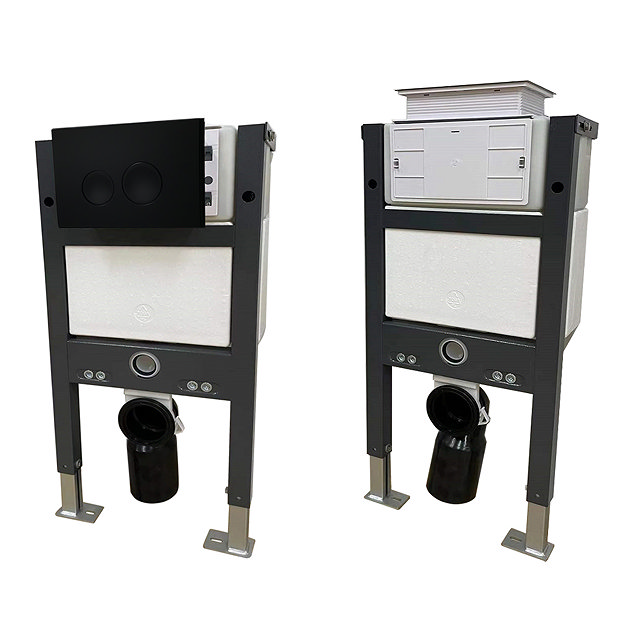 Arezzo Compact Toilet Fixing Frame with Dual Flush Cistern + Modern ...