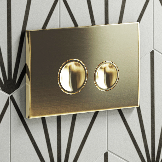 Arezzo Compact Top/Front Flush Toilet Frame with Brushed Brass Flush ...