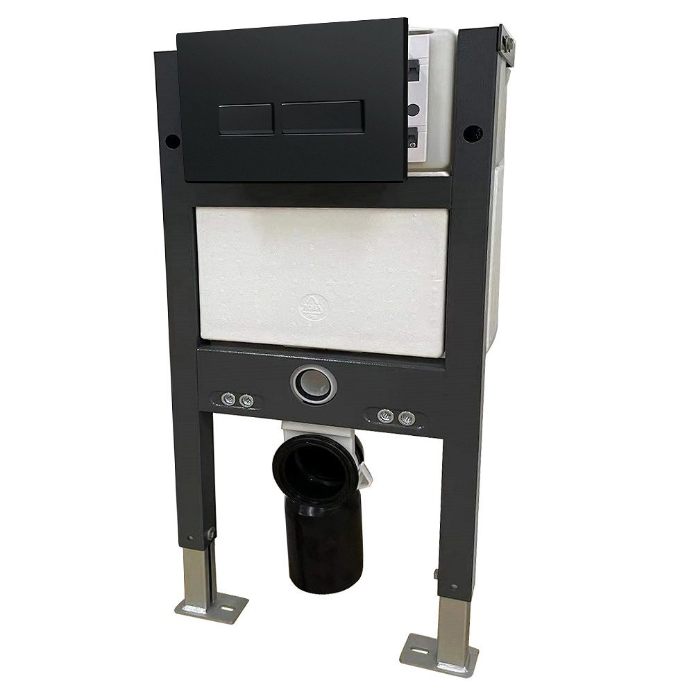 Arezzo Compact Top/Front Flush Toilet Frame with Matt Black Flush ...