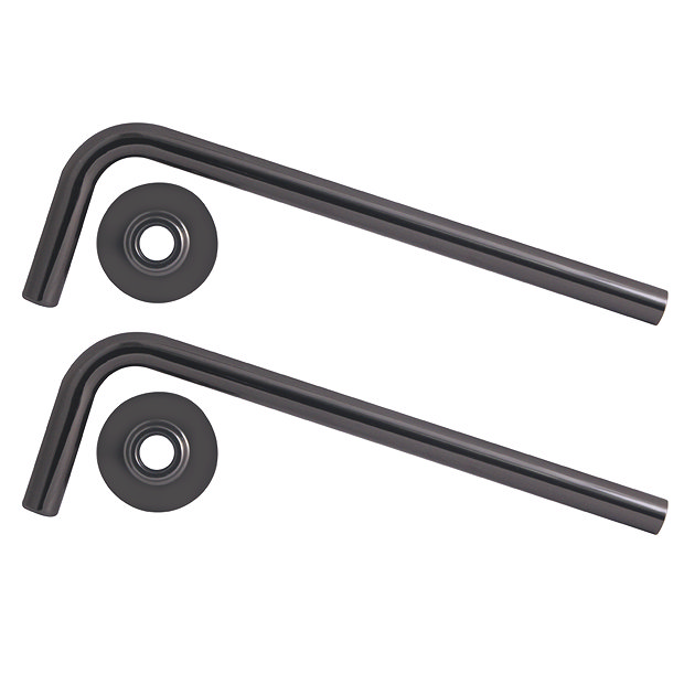 Arezzo Curved Pair Angled Black Nickel 15mm Pipe Kit for Radiator Valve