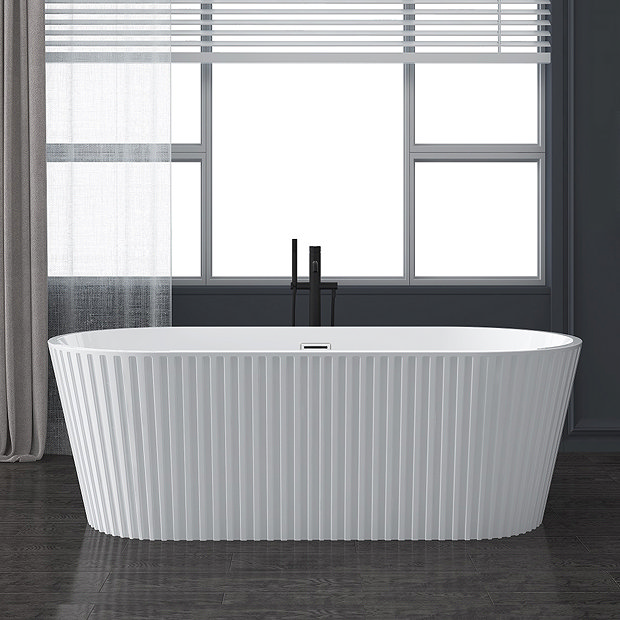 Fluted 1700 x 800 Double Ended Bath - Arezzo | Victorian Plumbing UK