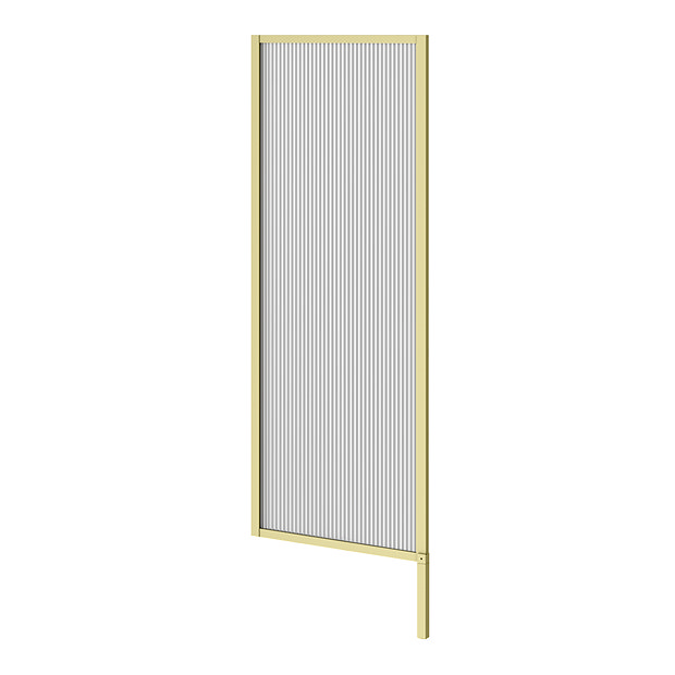 Arezzo Fluted Glass Brushed Brass Framed Urinal Partition Victorian Plumbing Uk