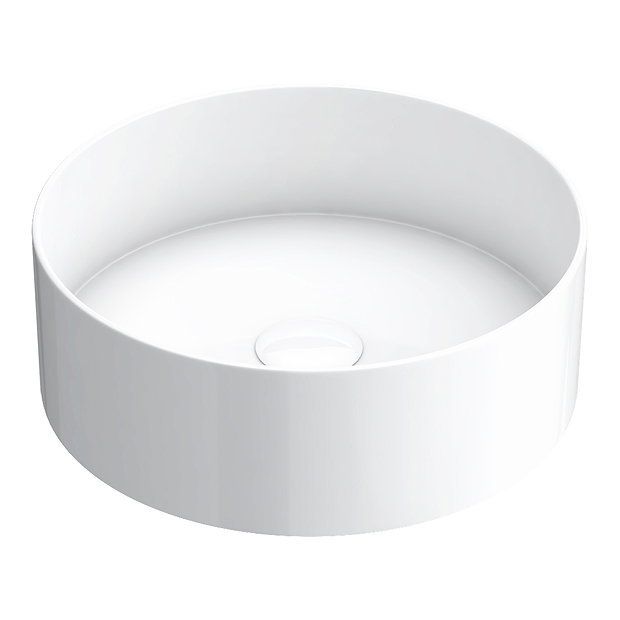 Arezzo Gloss White Round Countertop Basin - 300mm Diameter | Victorian ...