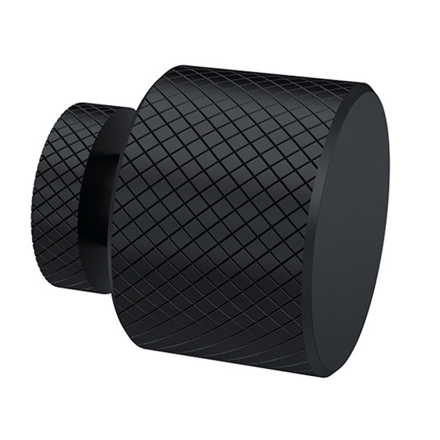 Arezzo Industrial Style Knurled Knob Handle in Matt Black