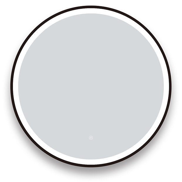 Arezzo Matt Black 700mm Round LED Illuminated Anti-Fog Bathroom Mirror