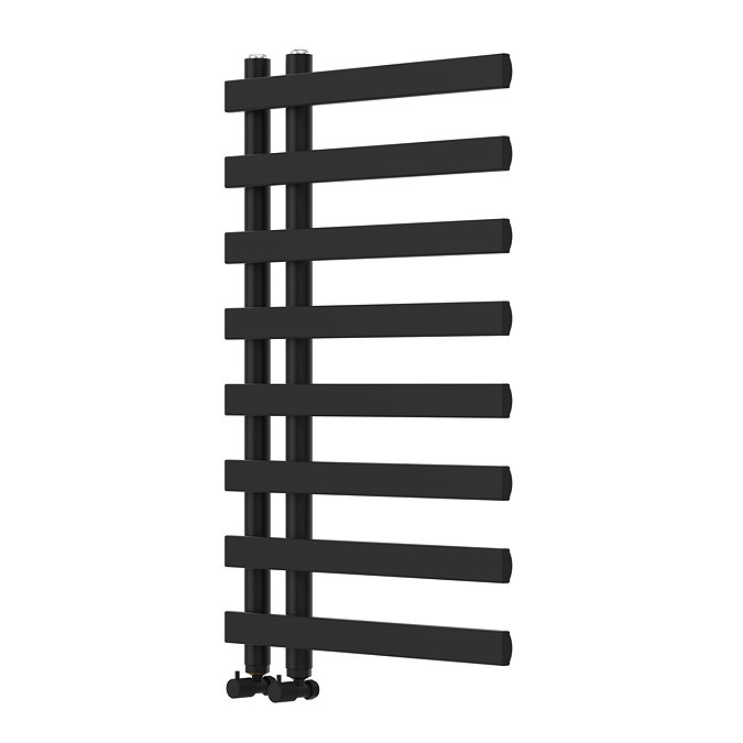 Arezzo Matt Black 800 x 500mm 8 Bars Designer Heated Towel Rail ...