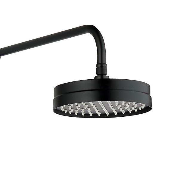 Arezzo Matt Black Dual Exposed Valve with Rigid Riser Kit, 195mm Shower ...