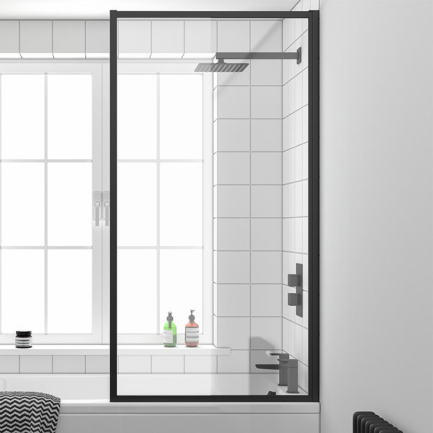 Black Framed Bath Shower Screen - Arezzo | Victorian Plumbing