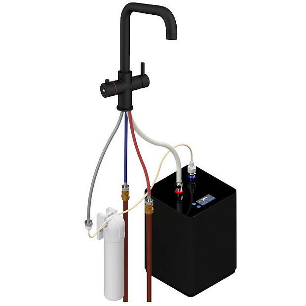 Black Instant Hot Water Tap - Bower Palma | Victorian Plumbing