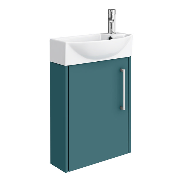 Arezzo Matt Green 450mm 1TH Wall Hung Cloakroom Vanity unit