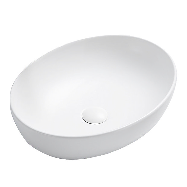 Arezzo Matt White Curved Oval Counter Top Basin 0TH (520 x 395mm)