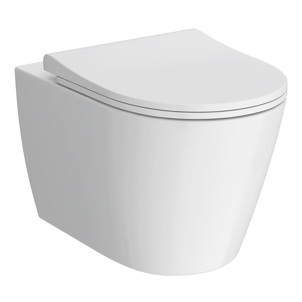 Arezzo Rimless Wall Hung Toilet (incl. Slim Soft Close Seat with Matt ...