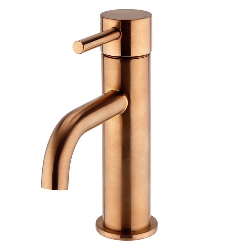 Arezzo Round Brushed Bronze Basin Mono Mixer Tap | Victorian Plumbing UK