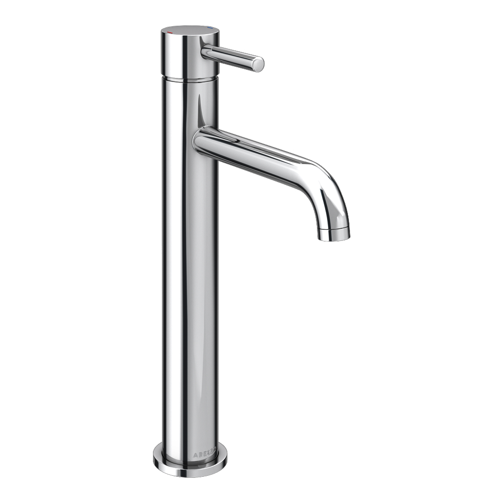 Arezzo Round Chrome High Rise Mono Basin Mixer Tap | Victorian Plumbing UK