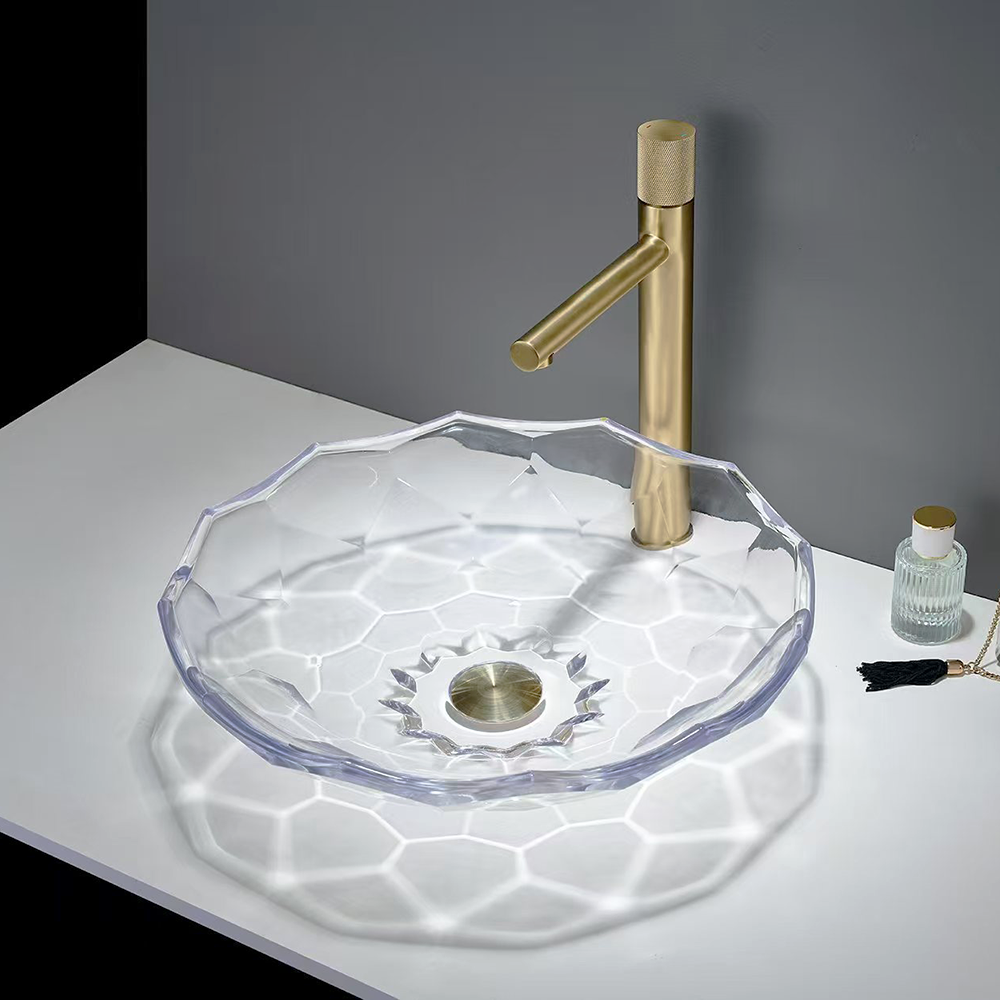 Arezzo Round Clear Glass Countertop Basin - 460mm Diameter