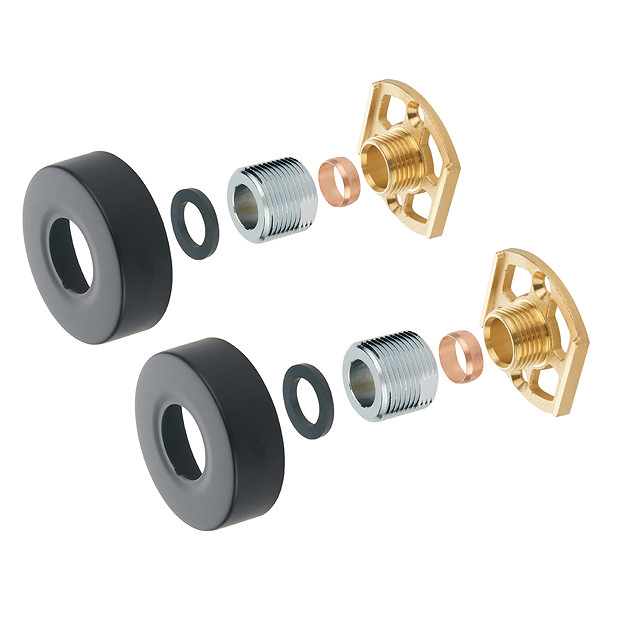 Arezzo Round Easy Fix Bar Shower Fixing Bracket Matt Black | Victorian ...