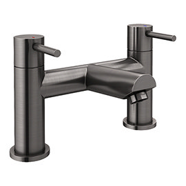 Arezzo Round Brushed Gunmetal Grey Basin Mono Mixer Tap | Victorian ...