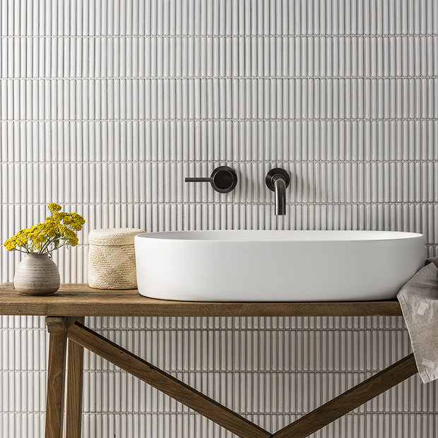 Arezzo Round Brushed Gunmetal Grey Wall Mounted (2TH) Basin Mixer Tap ...