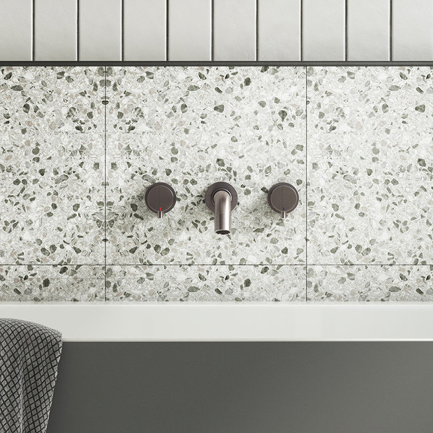 Arezzo Round Gunmetal Grey Wall Mounted (3TH) Bath Filler Tap ...