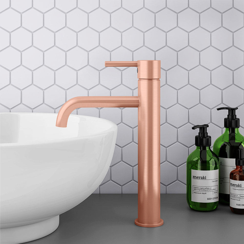 Arezzo Round Rose Gold High Rise Mono Basin Mixer Tap | Victorian ...