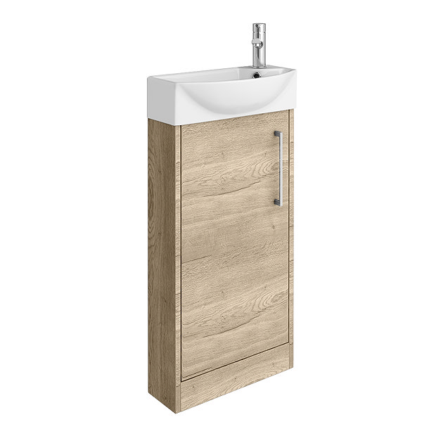 Arezzo Rustic Oak 450mm 1TH Floor Standing Cloakroom Vanity Unit