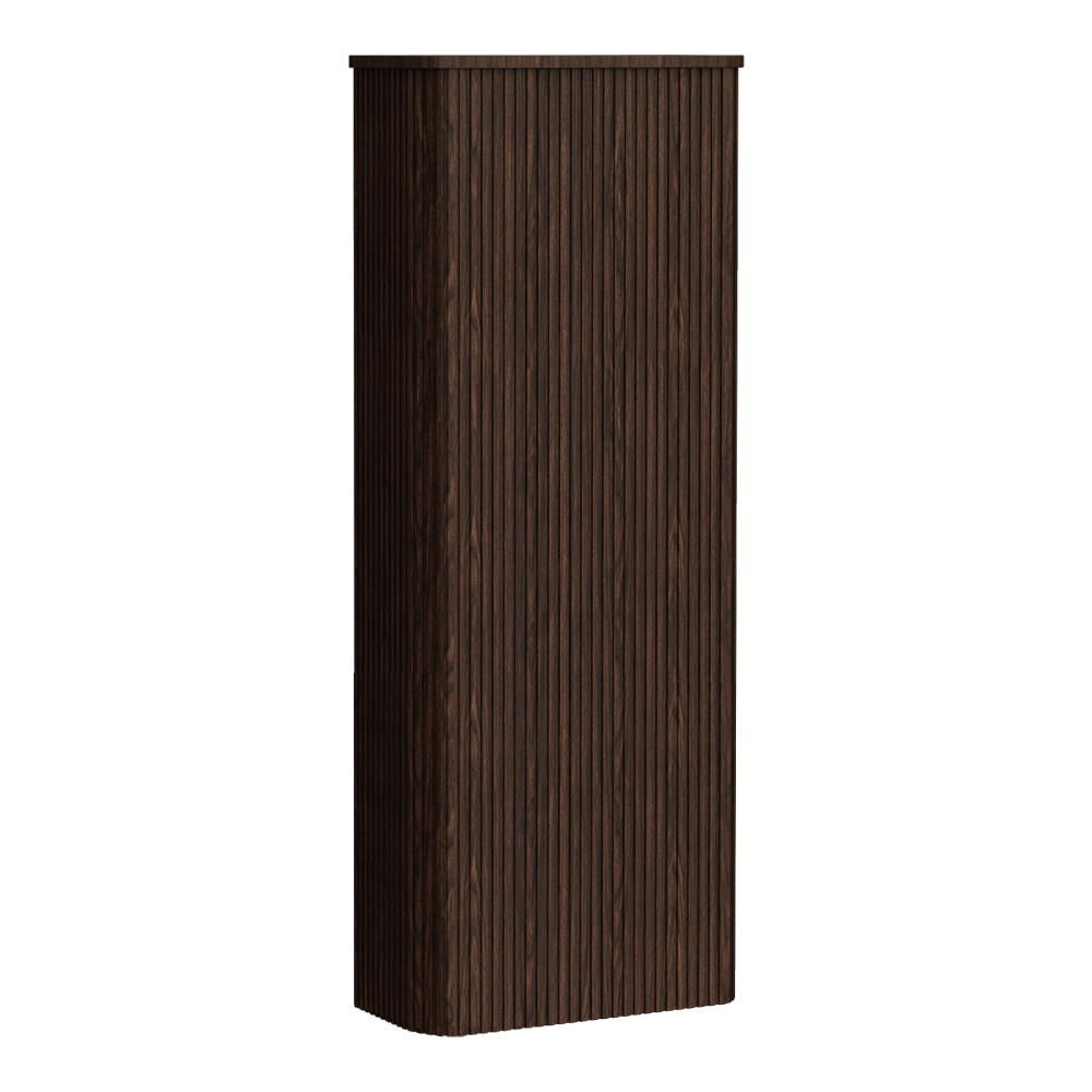 Arezzo Slatted Walnut Curved Tall WC Unit | Victorian Plumbing