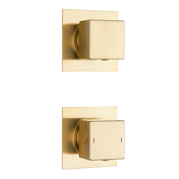 Arezzo Square Brushed Brass Concealed Individual Diverter ...