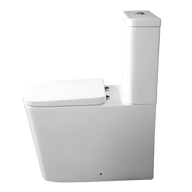 Arezzo Square BTW Close Coupled Rimless Toilet with Soft Close Seat ...