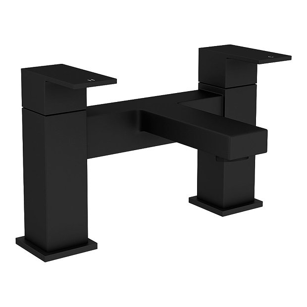 Arezzo Square Matt Black Bath Filler Tap | Victorian Plumbing UK