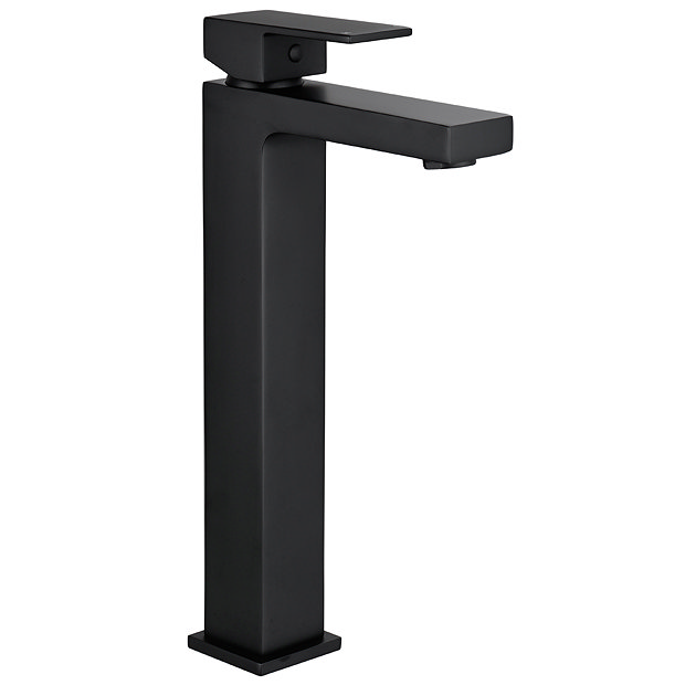 Arezzo Square Matt Black High Rise Mono Basin Mixer Tap | Victorian ...