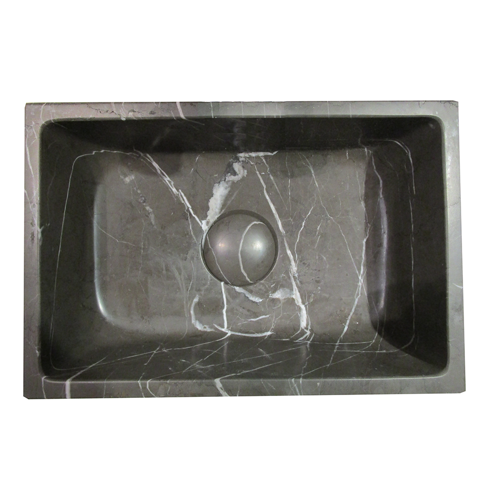 Arezzo Stone Black Marble Wall Hung Basin (300 x 200mm)