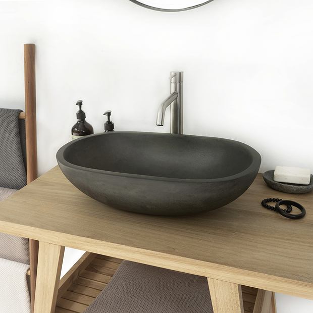 Arezzo Stone Dusk Grey Oval Counter Top Basin (510 x 320mm)