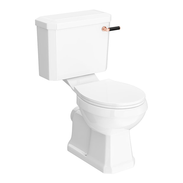 Arezzo Traditional Toilet with Rose Gold + Matt Black Lever | Victorian ...