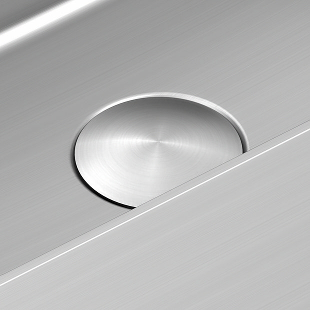 Arezzo Wall Hung Cloakroom Basin (365 x 180mm) Brushed Steel with Waste