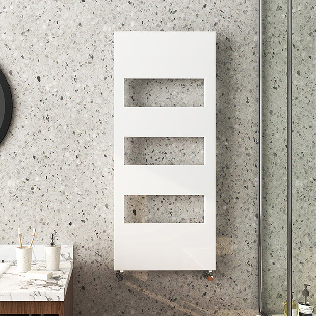 Arezzo White 1200 x 500 Designer Panel Radiator with Towel Rails ...