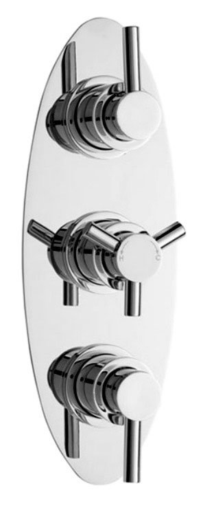 Aspect Concealed Thermostatic Triple Shower Valve with Oval Plate at ...