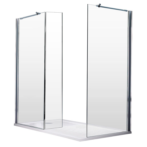 Aurora Walk In Shower Enclosure With Side & Return Panel & Tray