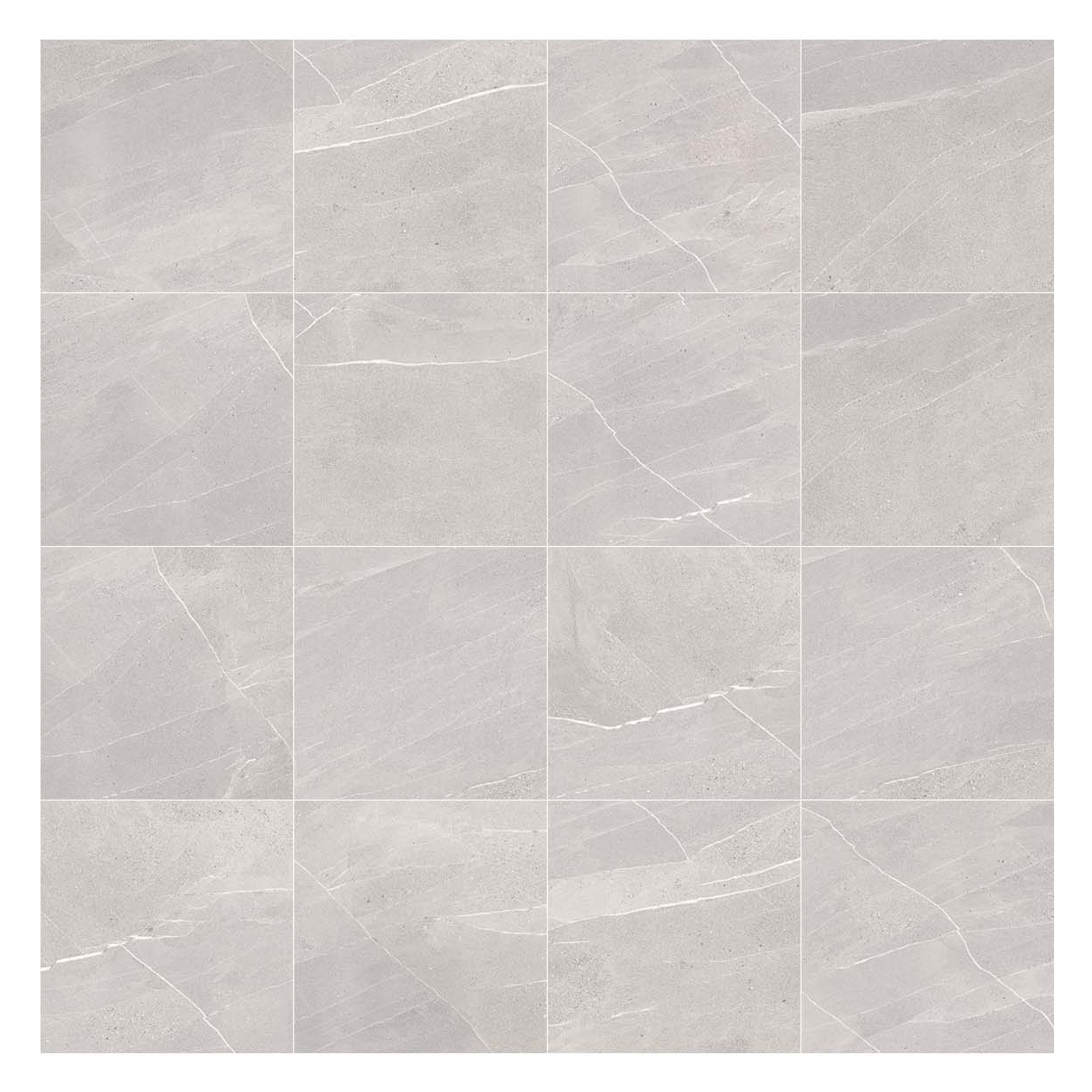 Atakora Light Grey Stone Effect Wall and Floor Tiles - 600 x 600mm