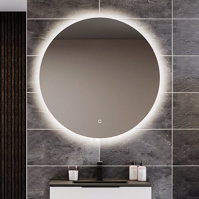 Atmosphere 1000 Large Circular LED Mirror with Demister, Touch Control ...