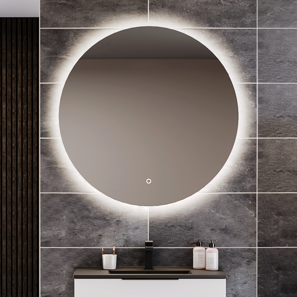 Atmosphere 1000 Large Circular LED Mirror with Demister, Touch Control ...