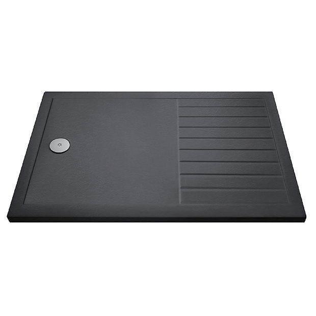 Aurora 1600 x 800 Slate Effect Walk In Shower Tray With Drying Area ...